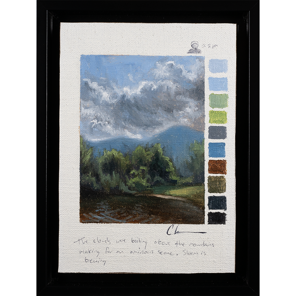 Oil Study 2108: Clouds Over the Catskills | Cody W. Wheelock Oil Paintings